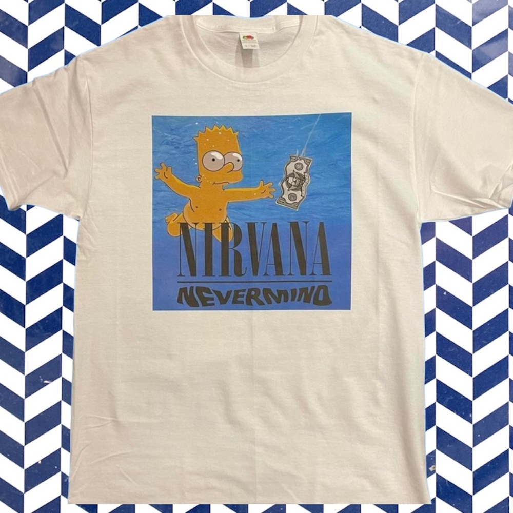 Nirvana Bart Simpson Tribute Graphic T Shirt - Gem